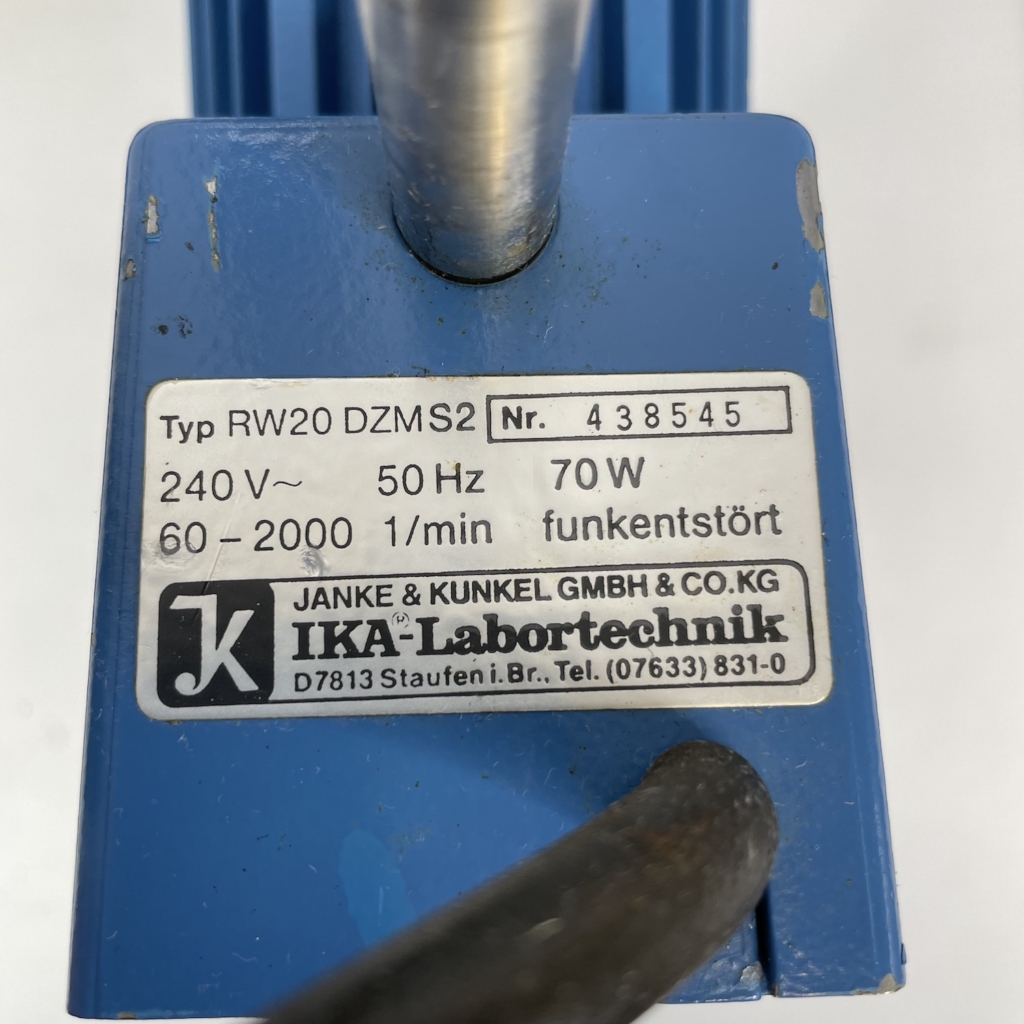 Overhead Stirrer IKA RW20 DZM + H Stand & Bosshead | Salford Scientific ...