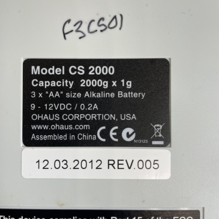 Ohaus CS 2000 Top Pan Balance Portable 2000g x 1g | Salford Scientific ...